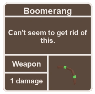 Boomerang | Super Cube Cavern Wiki | Fandom