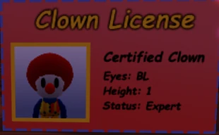 Clown License | Super Cube Cavern Wiki | Fandom