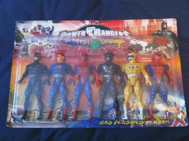 Batman, Superman, Spider-Man, Zorro and Yellow Space Ranger (Power ...