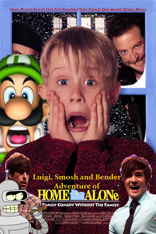 Luigi, Smosh and Bender Adventure of Home Alone | Super Mario and ...