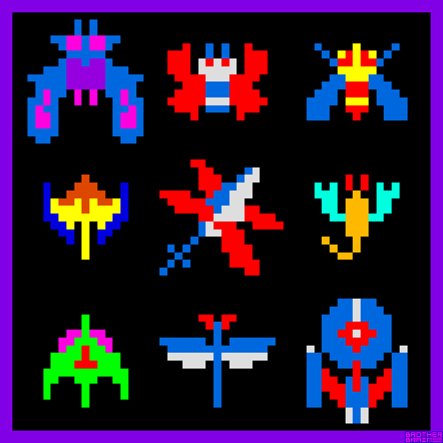 8 Bit Galaga Enemies