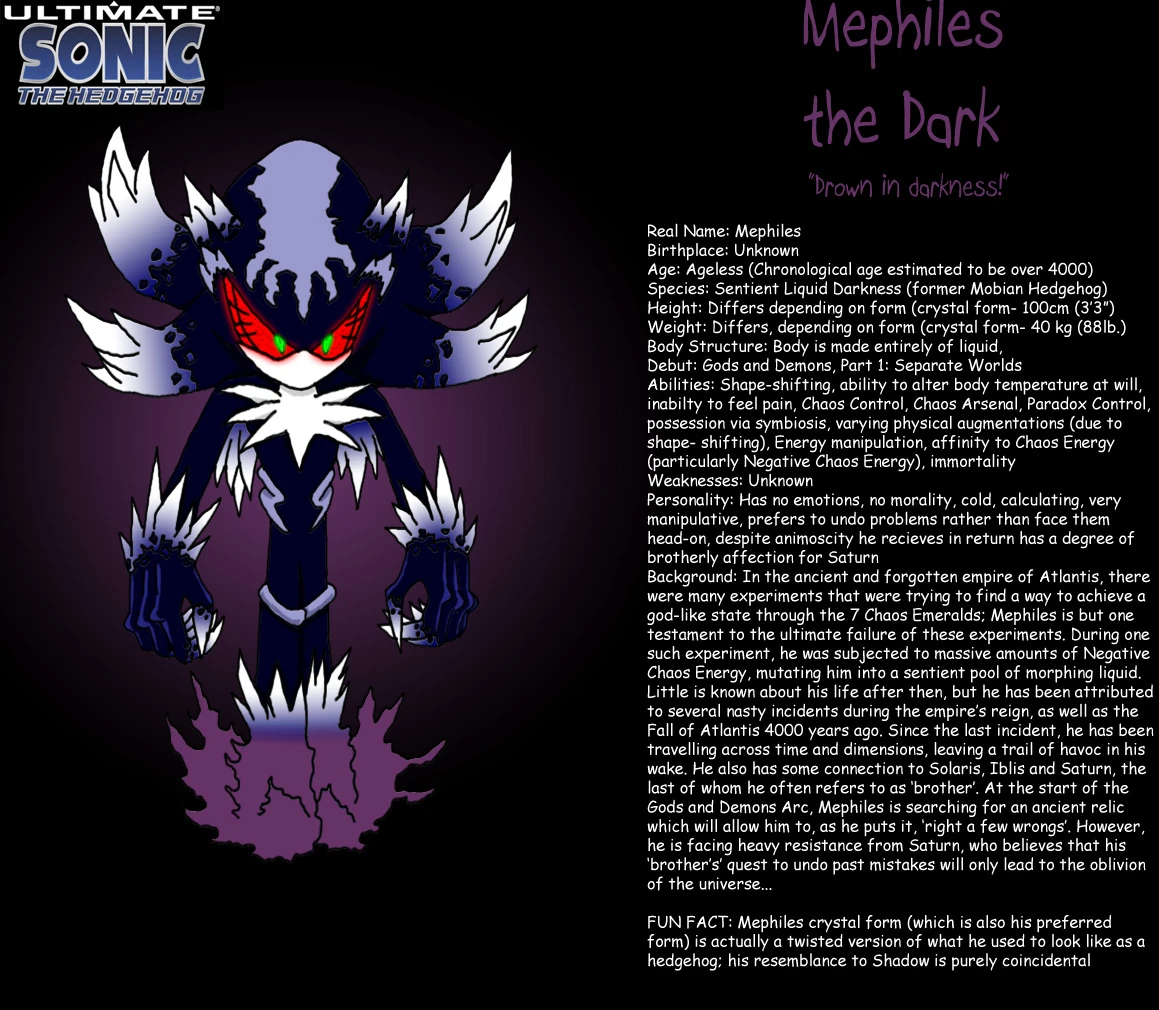Mephiles the Dark | Super Smash Flash Fanon Wiki | Fandom