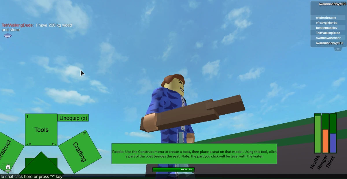 Paddle | Survival 323 ROBLOX Wiki | Fandom