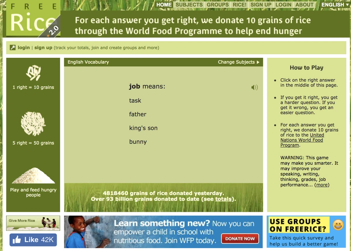 Free Rice | Survivor Down Under Wiki | Fandom