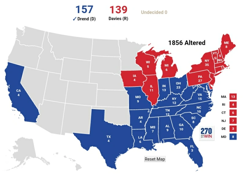 1856 United States Presidential Election | SV Mock Election History ...