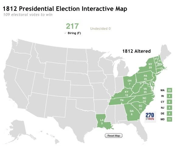 1812 United States Presidential Election | SV Mock Election History ...
