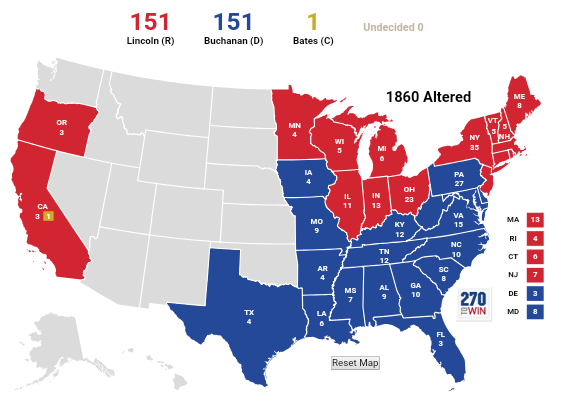 1860 United States Presidential Election | SV Mock Election History ...