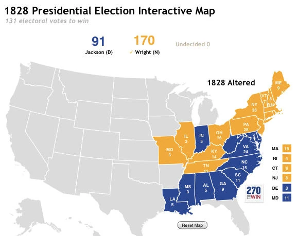 1828 United States Presidential Election | SV Mock Election History ...