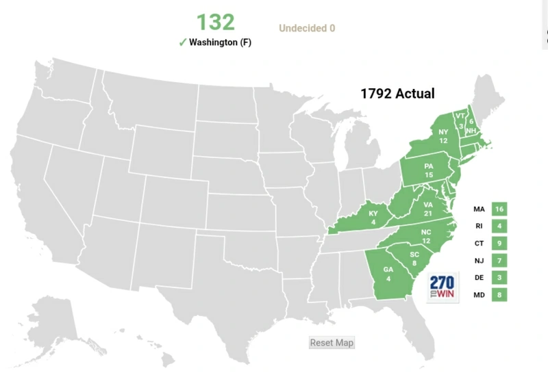 1792 United States Presidential Election | SV Mock Election History ...