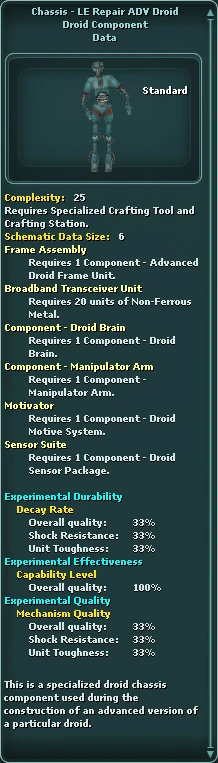 Chassis - LE Repair ADV Droid | SWG Wiki | Fandom