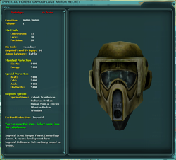Imperial Forest Camouflage Armor Helmet | SWG Wiki | Fandom