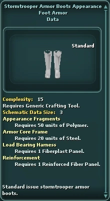 Stormtrooper Armor Boots Appearance | SWG Wiki | Fandom