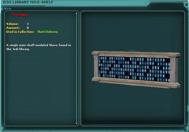 Jedi Library Mini-Shelf | SWG Wiki | Fandom