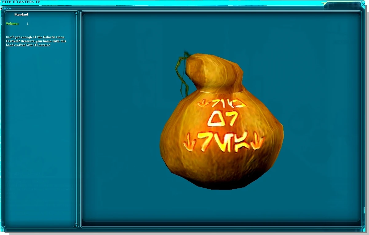 Sith O'Lantern IV | SWG Wiki | Fandom