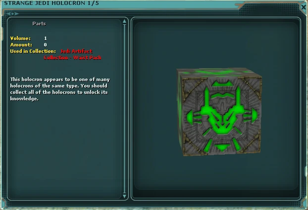 Strange Jedi Holocron 1/5 (Waist Pack) | SWG Wiki | Fandom