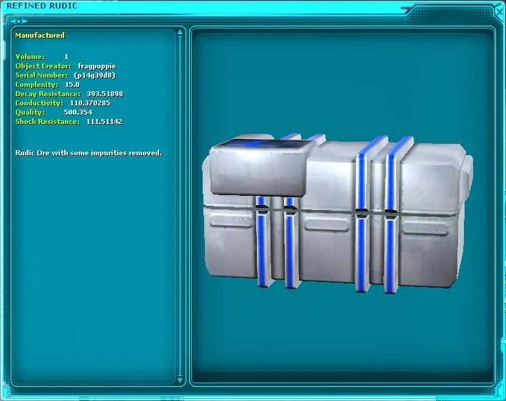 Refined Rudic | SWG Wiki | Fandom