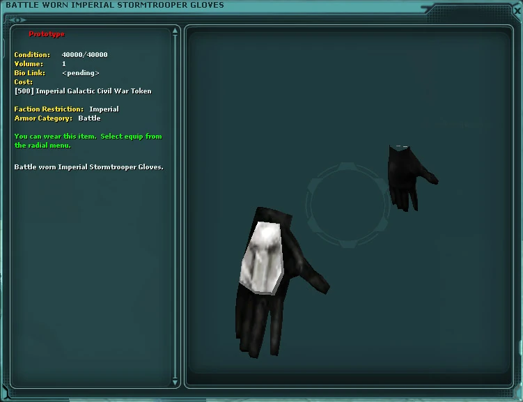 Battle Worn Imperial Stormtrooper Armor Gloves | SWG Wiki | Fandom