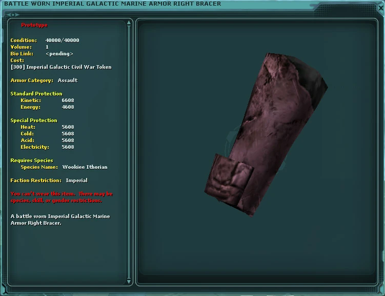 Battle Worn Imperial Galactic Marine Armor Right Bracer | SWG Wiki | Fandom