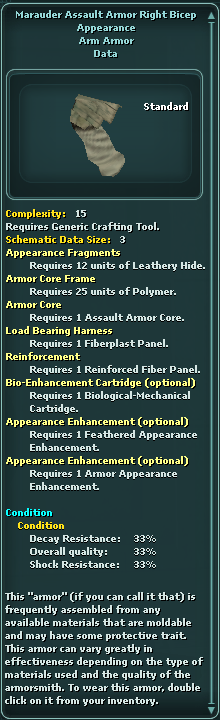 Marauder Assault Armor Right Bicep Appearance | SWG Wiki | Fandom