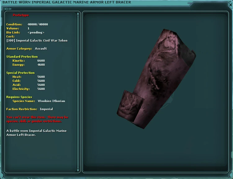 Battle Worn Imperial Galactic Marine Armor Left Bracer | SWG Wiki | Fandom