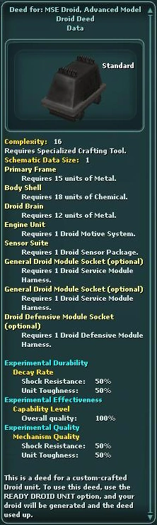 Deed for: MSE Droid, Advanced Model | SWG Wiki | Fandom