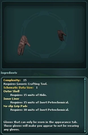 Appearance Tab Gloves (invisible) | SWG Wiki | Fandom
