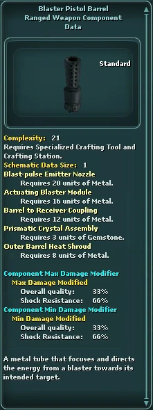 Blaster Pistol Barrel | SWG Wiki | Fandom