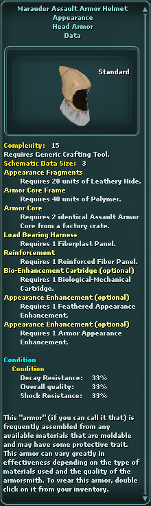 Marauder Assault Armor Helmet Appearance | SWG Wiki | Fandom