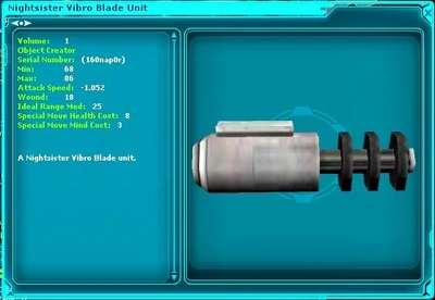 Nightsister Vibro Blade Unit | SWG Wiki | Fandom