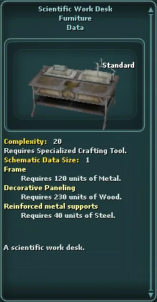 Scientific Work Desk (Schematic) | SWG Wiki | Fandom