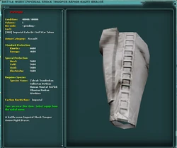 Battle Worn Imperial Shock Trooper Armor Right Bracer | SWG Wiki | Fandom