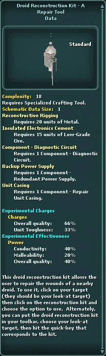 Droid Reconstruction Kit - A | SWG Wiki | Fandom