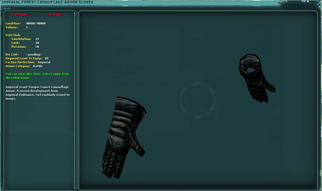 Imperial Forest Camouflage Armor Gloves | SWG Wiki | Fandom