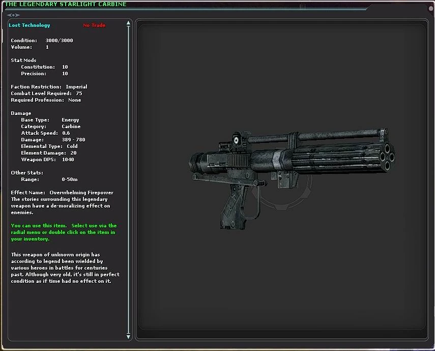 The Legendary Starlight Carbine | SWG Wiki | Fandom