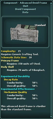Component - Advanced Droid Frame Unit | SWG Wiki | Fandom