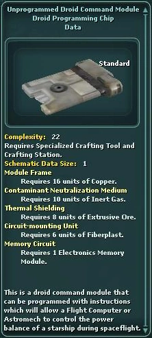 Unprogrammed Droid Command Module (Schematic) | SWG Wiki | Fandom