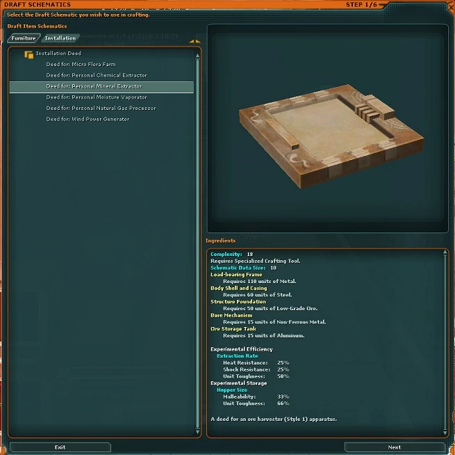 Personal Mineral Extractor | SWG Wiki | Fandom