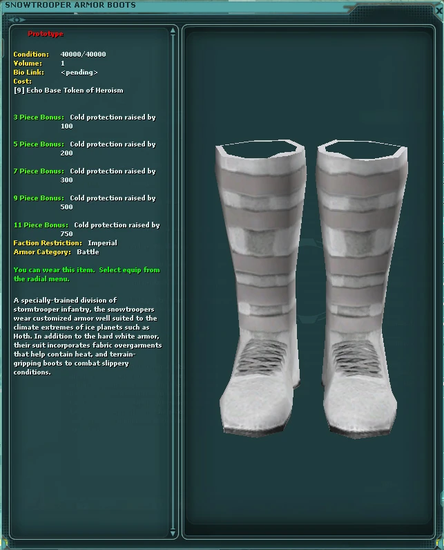 Snowtrooper Armor Boots | SWG Wiki | Fandom