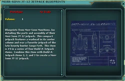Merr-Sonn JT-12 Jetpack Blueprints | SWG Wiki | Fandom