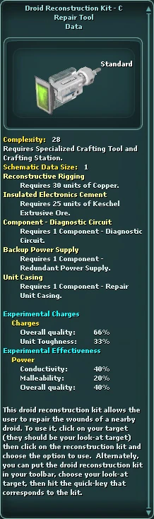 Droid Reconstruction Kit - C | SWG Wiki | Fandom