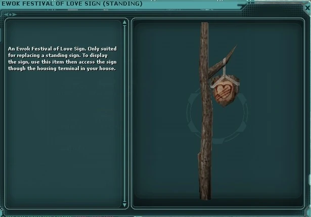 Ewok Festival of Love Sign (Standing) | SWG Wiki | Fandom