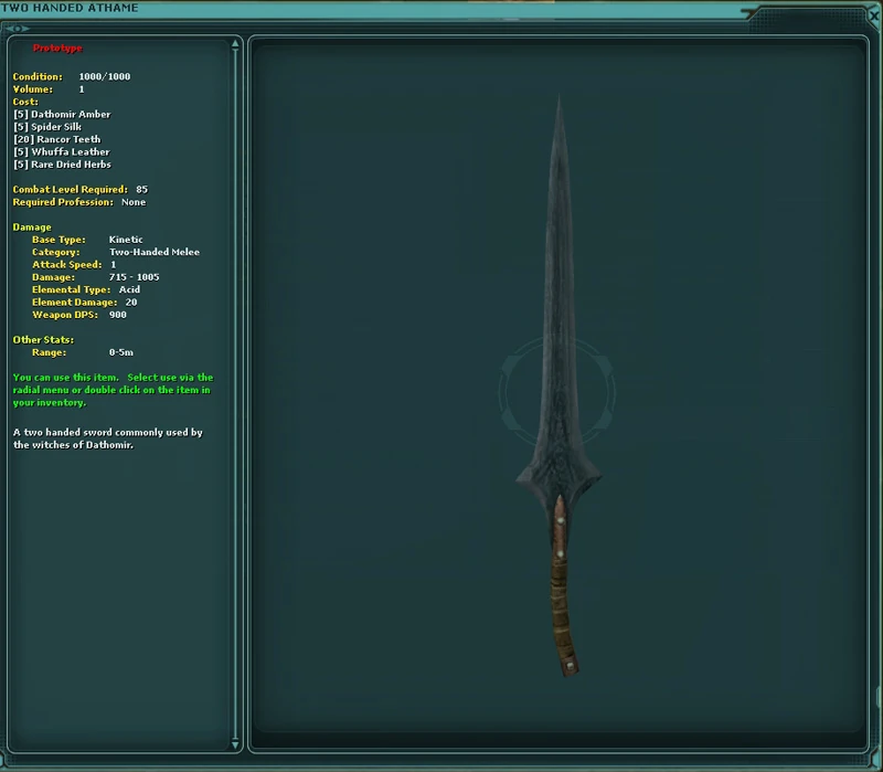 Two-Handed Athame | SWG Wiki | Fandom