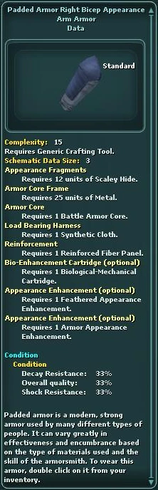 Padded Armor Right Bicep Appearance | SWG Wiki | Fandom