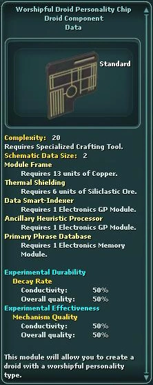 Module - Personality - Worshipful Droid Chip | SWG Wiki | Fandom