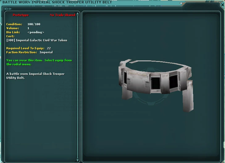 Battle Worn Imperial Shock Trooper Belt | SWG Wiki | Fandom