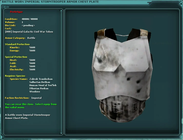 Battle Worn Imperial Stormtrooper Armor Chest Plate | SWG Wiki | Fandom
