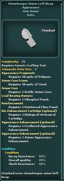 Stormtrooper Armor Left Bicep Appearance | SWG Wiki | Fandom