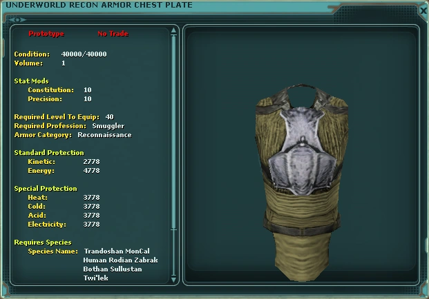 Underworld Recon Armor Chestplate | SWG Wiki | Fandom