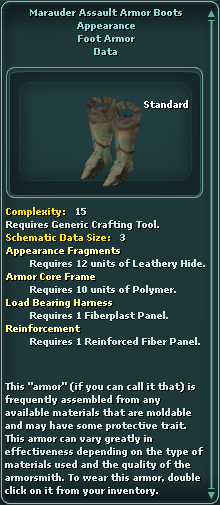 Marauder Assault Armor Boots Appearance | SWG Wiki | Fandom