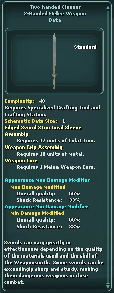 Two Handed Cleaver | SWG Wiki | Fandom